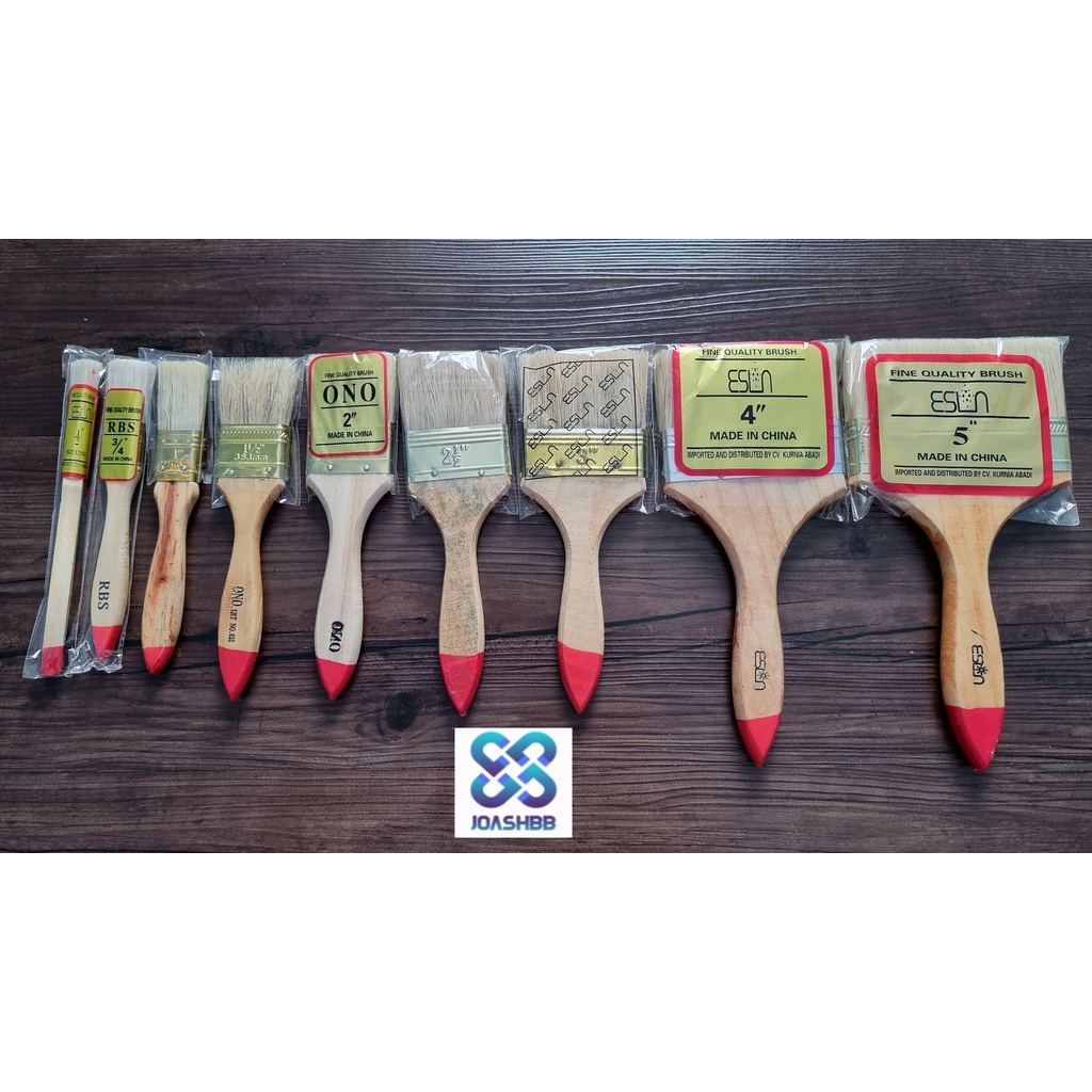Jual Kuas Cat Kayu ukuran 1/2" 3/4" 1" 1 1.5" 2" 2.5" 3" 4" 5" inc ...