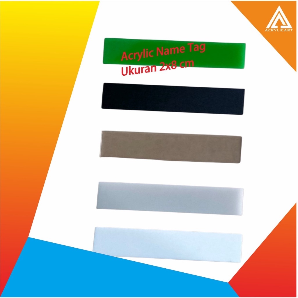 Jual Bahan Name Tag / Nama Dada Akrilik 2x8cm Polos | Shopee Indonesia