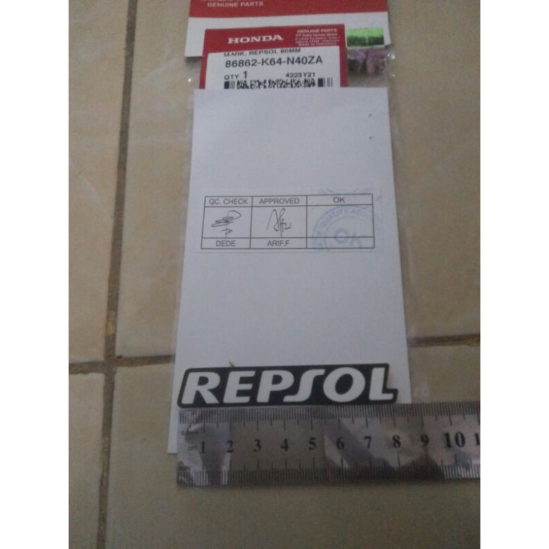 Jual sticker stiker logo tulisan repsol ukuran 8cm original honda ...