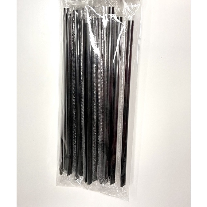 Jual Sedotan Hitam Bungkus 20cm diameter 6mm Kemasan Plastik Higenis ...