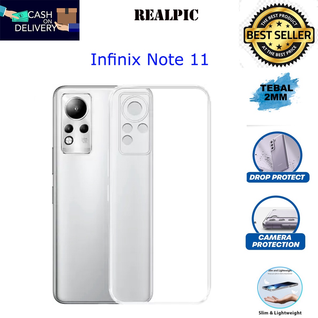 Jual Case INFINIX NOTE 11 Casing Clear HD KETEBALAN 2MM BENING ...