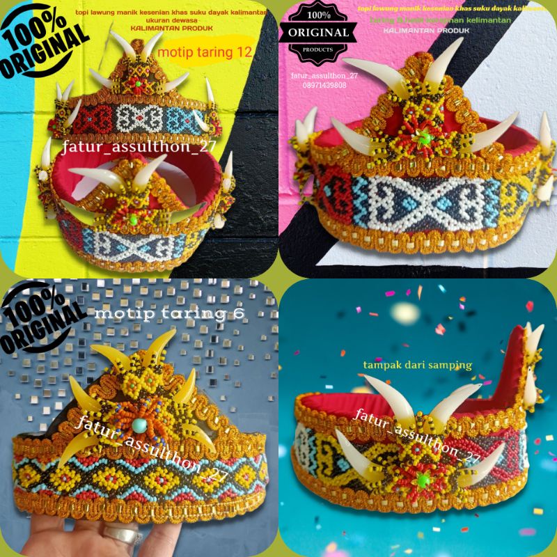 Jual TOPI LAWUNG MANIK/TOPI LAWUNG KESENIAN KHAS SUKU DAYAK KALIMANTAN ...