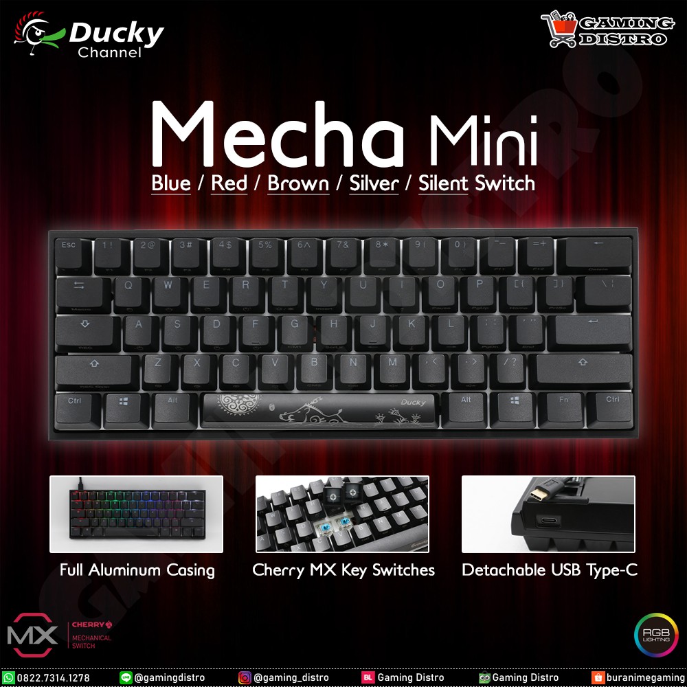 Jual Ducky Mecha Mini 60% RGB Mechanical Keyboard - Ducky Mecha Mini 60 ...