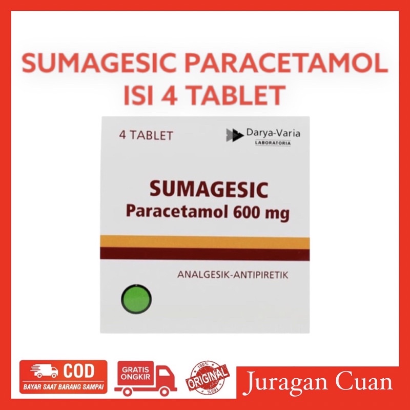 Jual SUMAGESIC PARACETAMOL ISI 4 TABLET / OBAT DEMAM / PENURUN PANAS ...