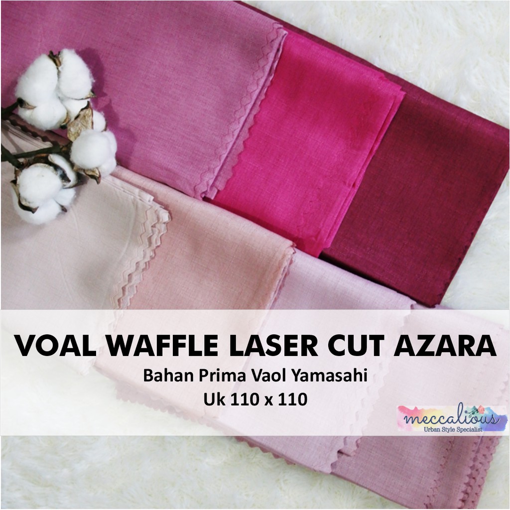 Jual Paket Usaha Hijab Segi Empat Voal Waffle 110 x 110 Laser Cut Azara ...
