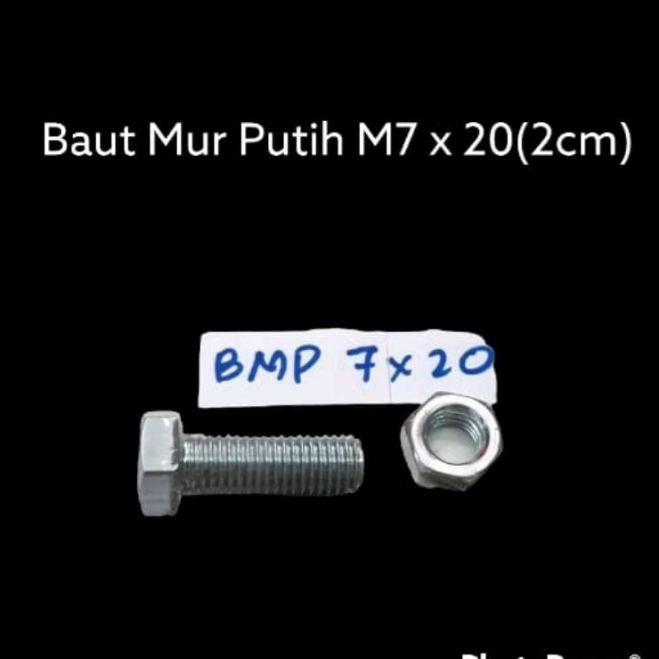 Jual Baut Mur Putih M7 x 20(2cm) Dijual Per Pcs | Shopee Indonesia