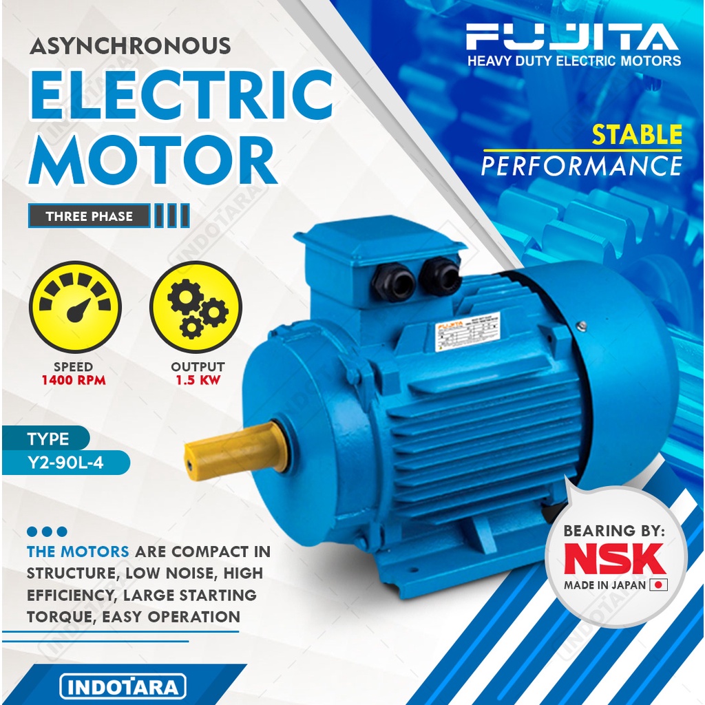 Jual Fujita Electric Motor 3 Phase Y2 90L 4 (2HP/1.5KW) | Shopee Indonesia