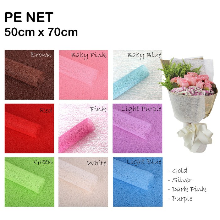 Jual PE Net 10 lembar Bungkus bunga Jaring Mesh buket bouquet | Shopee ...