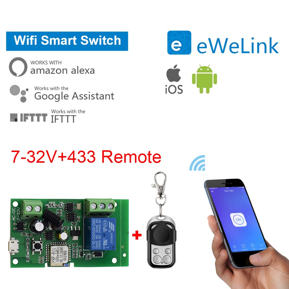 Jual PREORDER eWeLink Wifi Smart Switch AC DC 5V 7-32V Inching/Self ...