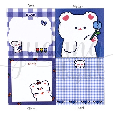 Jual Sticky Notes Blue Bear Series Notes Beruang Biru Lucu DIY ...