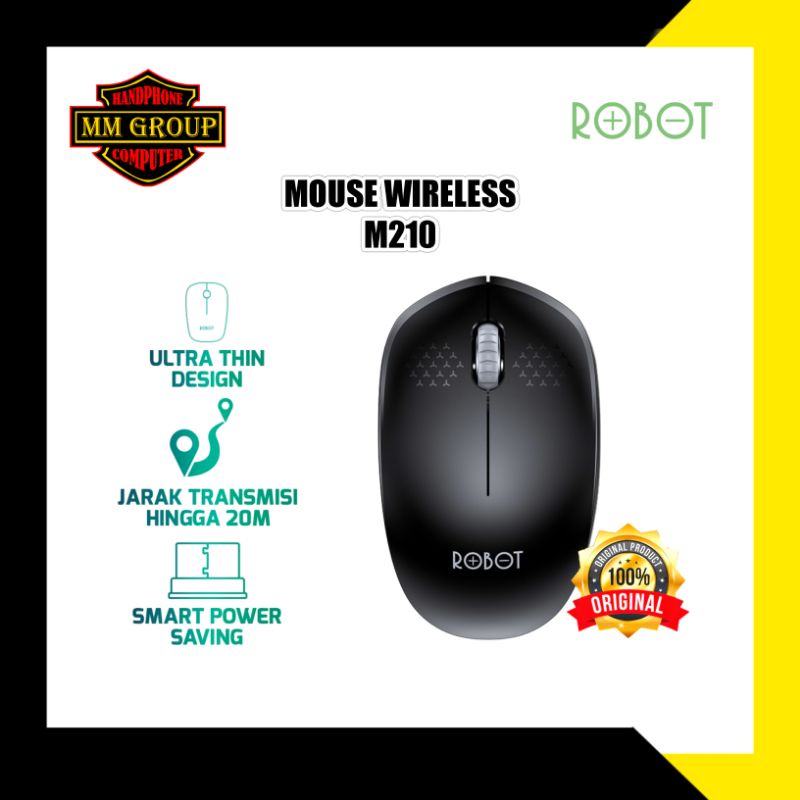 Jual Mouse Wireless ROBOT M210 2.4GHz optical 1600DPI dengan reciever ...
