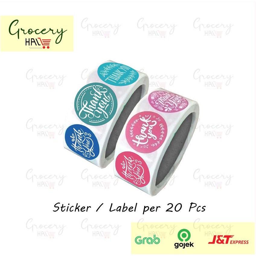 Jual STICKER LABEL KEMASAN MAKANAN BULAT PER 20 PCS - THANK YOU ...