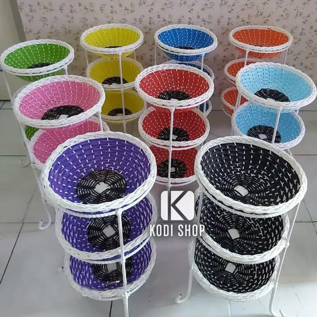 Jual RAK BUMBU DAPUR SUSUN 3 MODEL PIRINGAN ROTAN SINTETIS, RAK ...