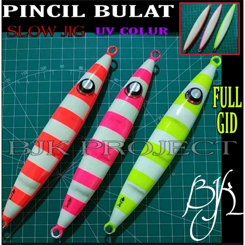 Jual METAL JIG PINCIL SELOW 250g FULL GID BJK ZEBRA UMPAN PANCING | Shopee Indonesia