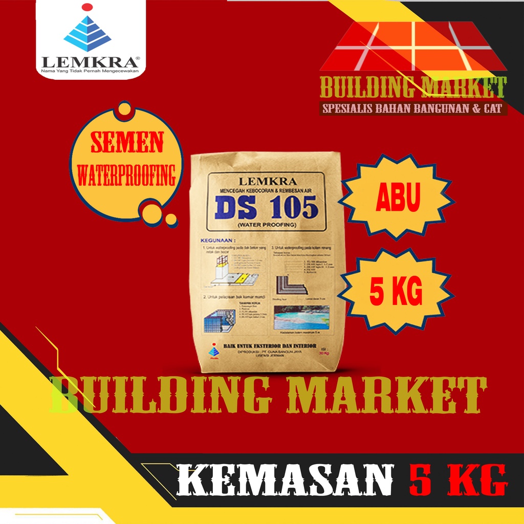 Jual SEMEN PELAPIS ANTI BOCOR WATERPROOFING LEMKRA SEMEN LEMKRA DS 105 5 KG | Shopee Indonesia