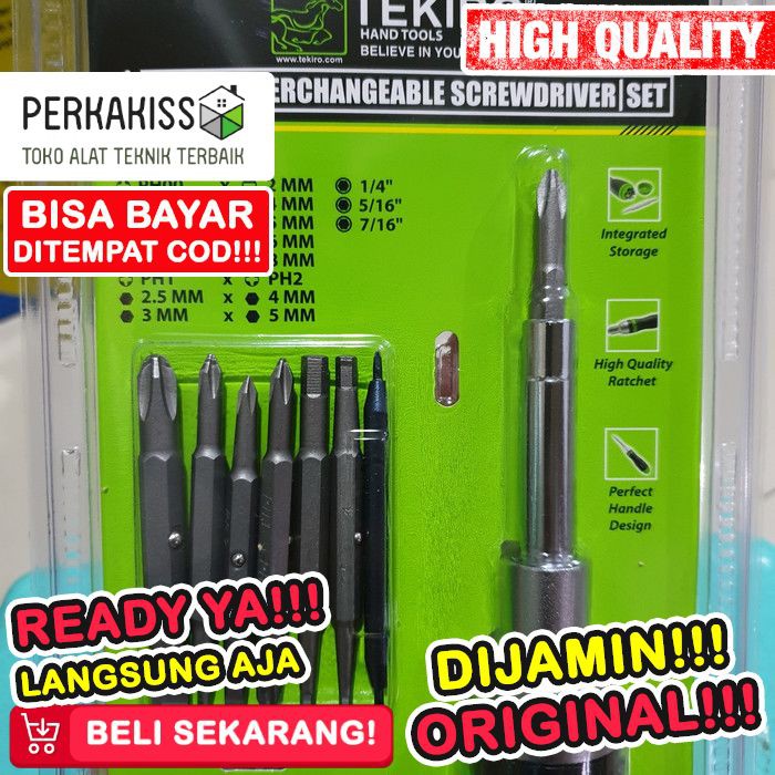 Jual Obeng Set Tekiro Interchangeable Screwdriver Set 19 In 1 Obeng Set K546 | Shopee Indonesia