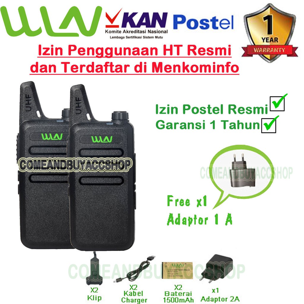 Jual Walkie Talkie WLN HT Two-Way Radio KD-C1 (ISI 2 PCS) Tanpa Dekstop-Batrai 1500 mAh | Shopee ...