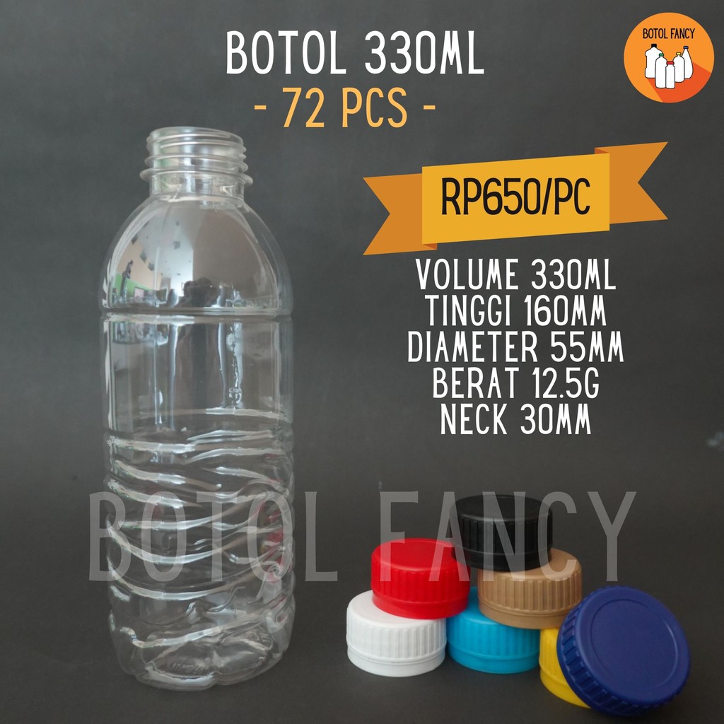 Jual Botol Plastik 330ml / Botol AMDK 330ml / Botol PET 330ml / Botol ...