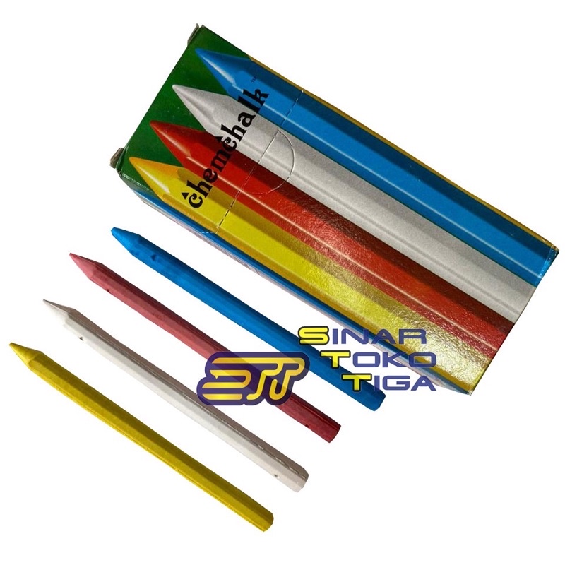 Jual Per Kotak Kapur Model Pensil Penanda Bahan Kain isi 12 pcs 4 Warna ...