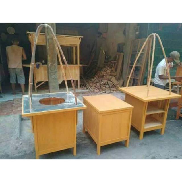 Jual Gerobak pikulan kayu jati jawa plitur | Shopee Indonesia