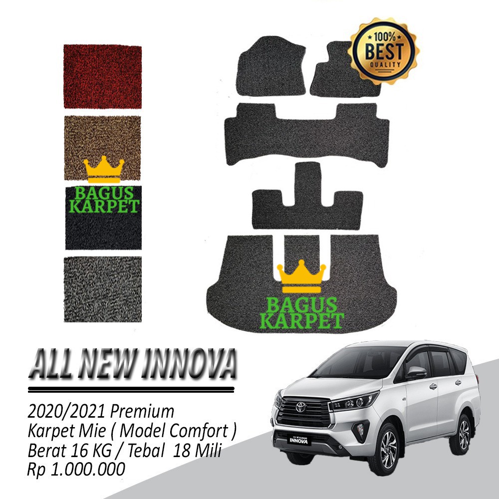 Jual BagusKarpet - Karpet Mie Mobil All New Innova Captain Seat 2019/ ...