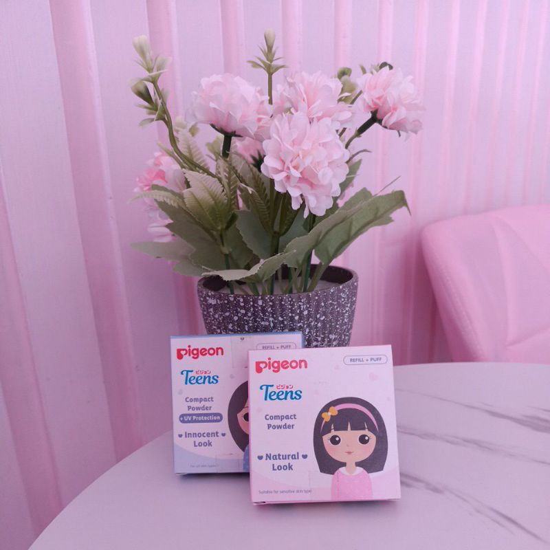 Jual PIGEON TEENS COMPACT POWDER REFILL + PUFF for Innocent look pure ...