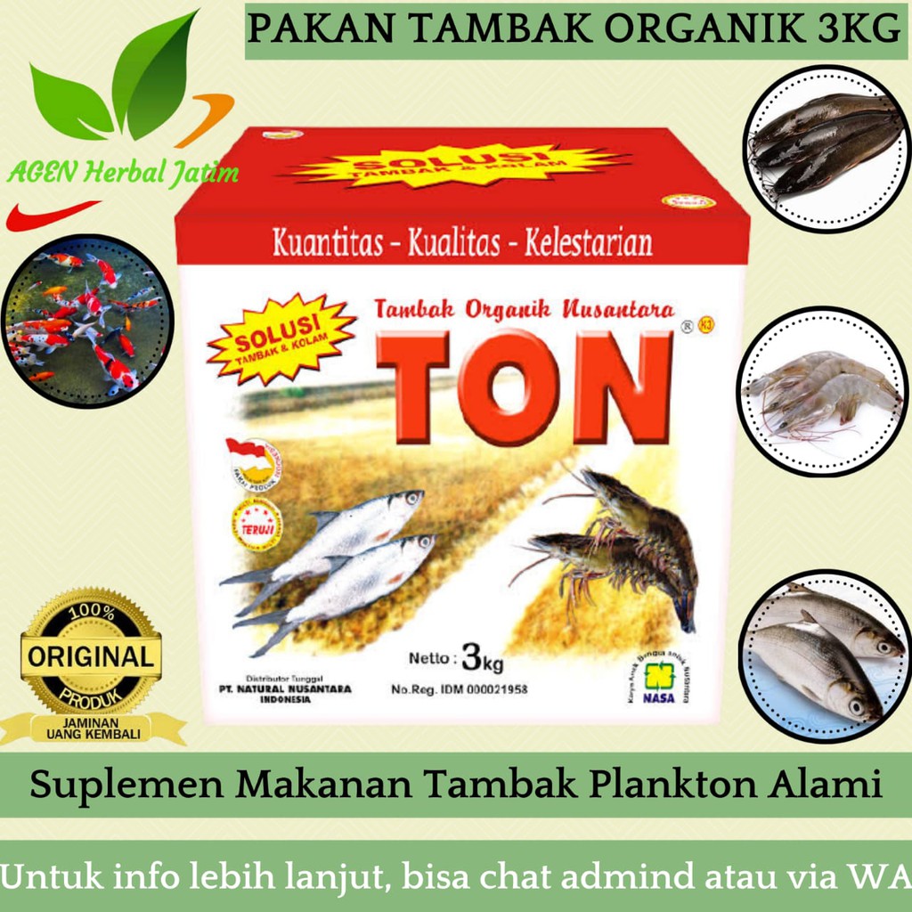 Jual Pakan Hewan ikan Tambak Air Tawar Dan Air Asin TON NASA Pakan ...