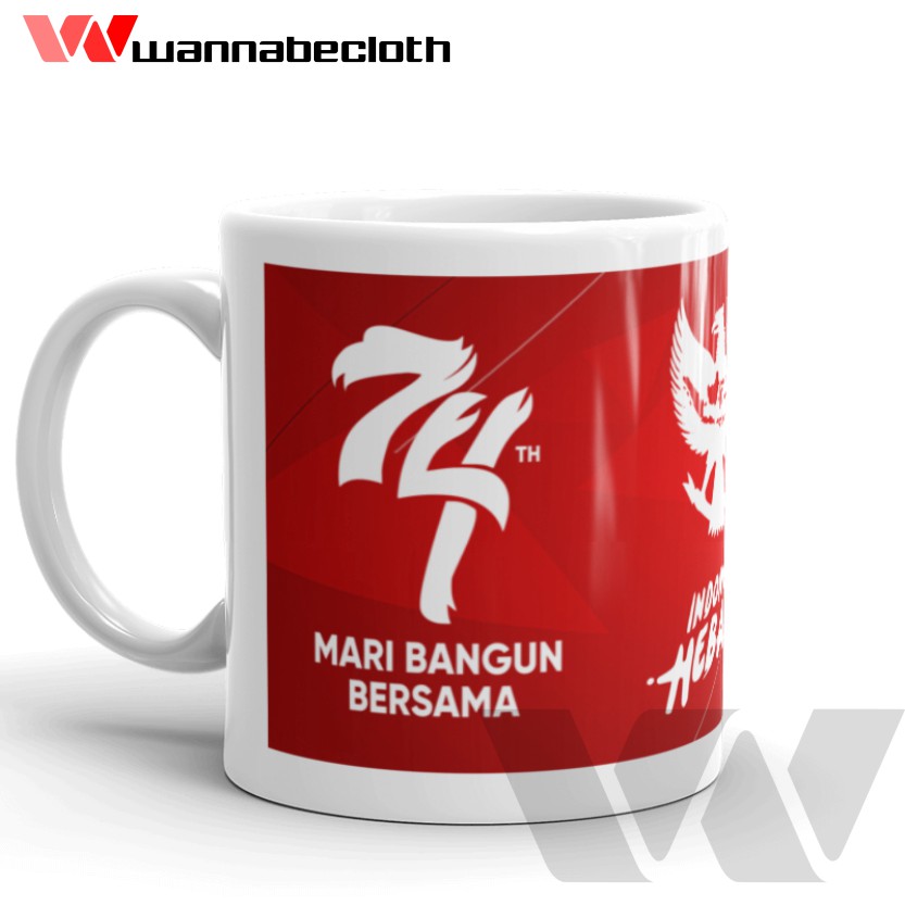 Jual Gelas Mug 17 Agustus Souvenir HUT RI 74 Tahun Indonesia RI Merdeka ...