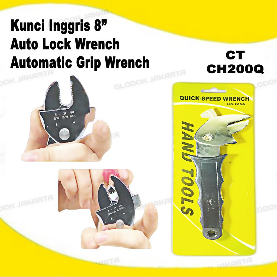 Jual Kunci Inggris Kunci Pas 8 inch Auto Lock Wrench CT-CH200Q | Shopee ...