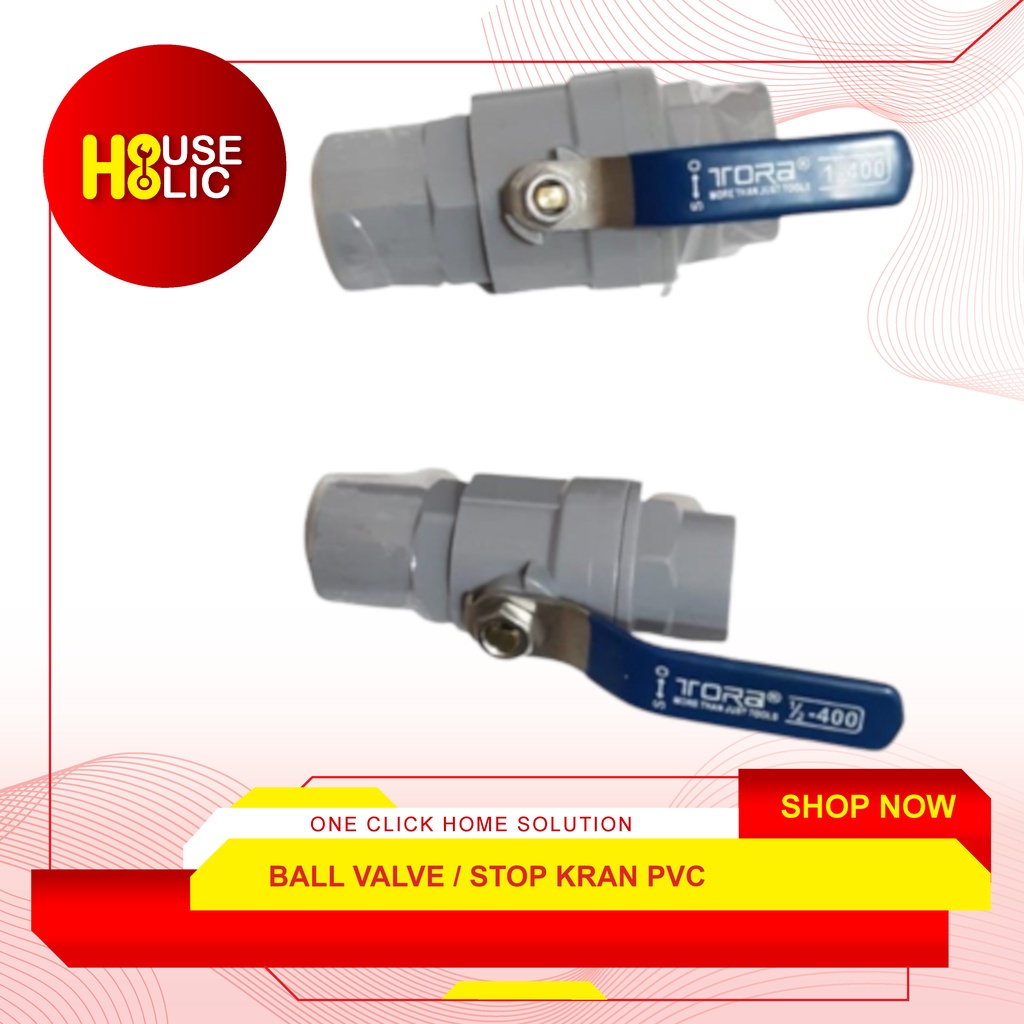 Jual Ball Valve 1/2" Inch / Stop Kran Engkol PVC Paralon Gagang Stainless | Shopee Indonesia