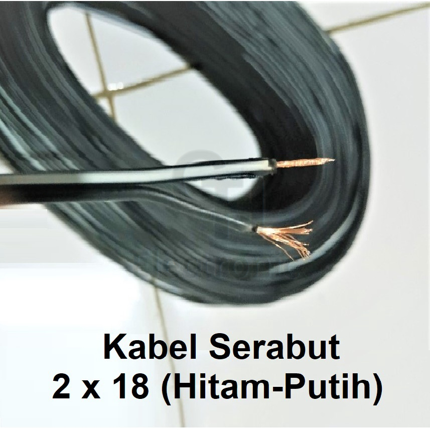 Jual Kabel Listrik 1 Meter TR 2x18 Hitam Putih Isi 2 Serabut 1meter 2 x 18 | Shopee Indonesia
