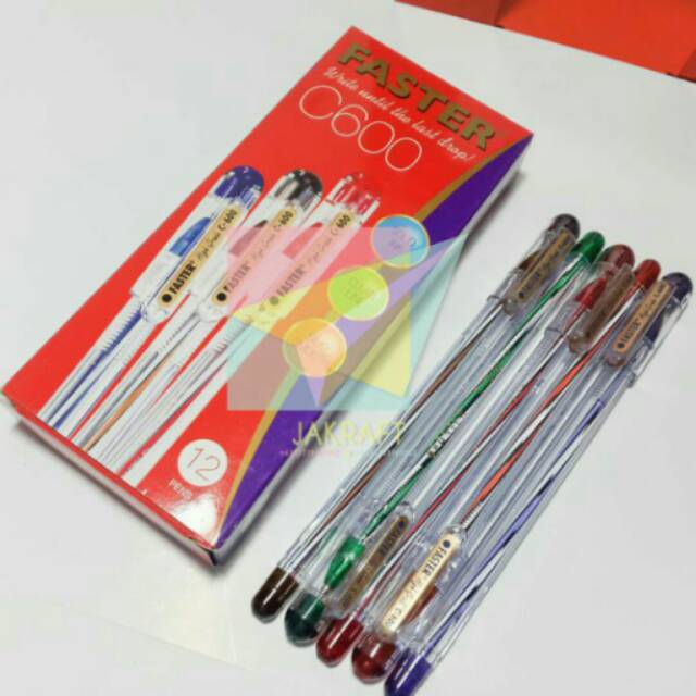 Jual Bolpen/balpoin/pulpen faster C 600 0,7mm | Shopee Indonesia
