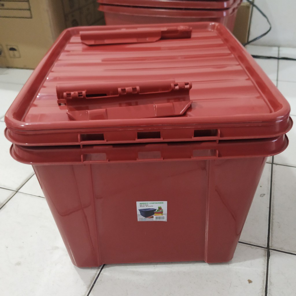Jual CONTAINER BOX CONTAINER KOTAK PLASTIK 50 LITER DENGAN RODA BENICT ...