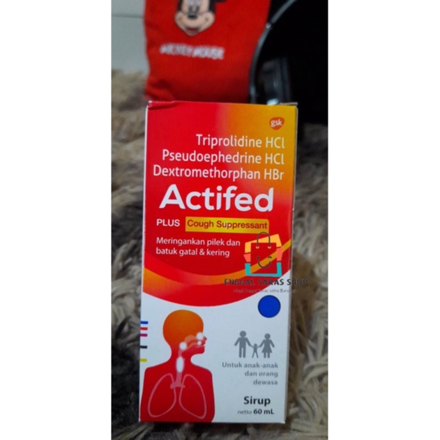 Jual ACTIFED MERAH PLUS COUGH SUPRESSANT SIRUP 60ML UNTUK BATUK KERING ...