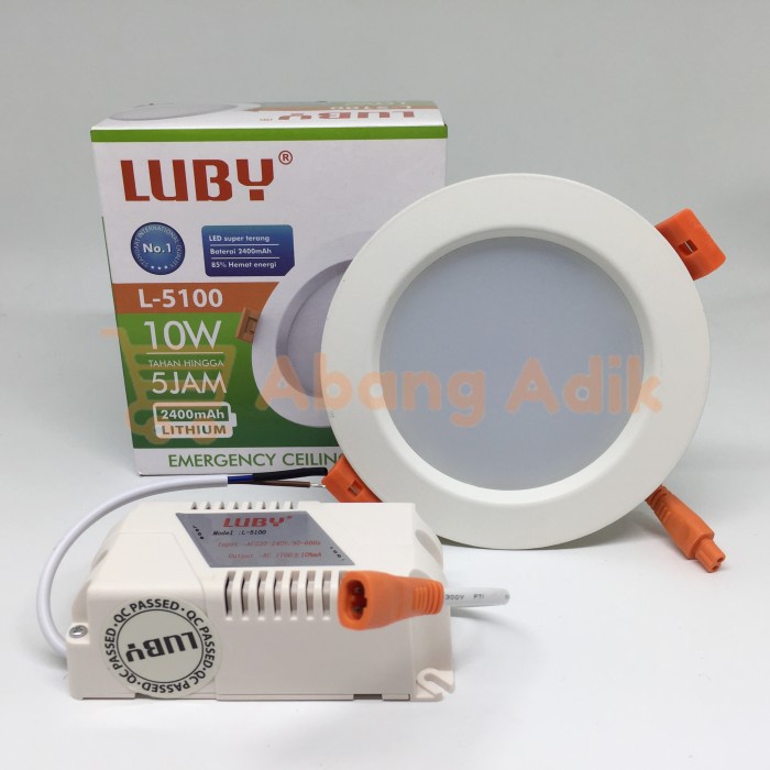 Jual Luby L-5100 10w lampu downlight LED Panel plus emergency 10 watt w | Shopee Indonesia