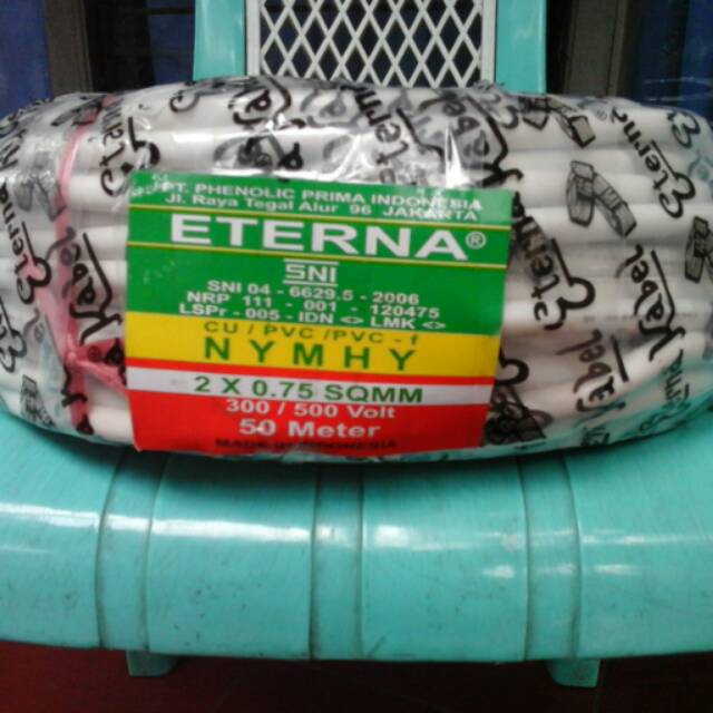 Jual kabel listrik NYMHY 2X0,75 2X0.75 ETERNA kabel serabut SNI per meter | Shopee Indonesia