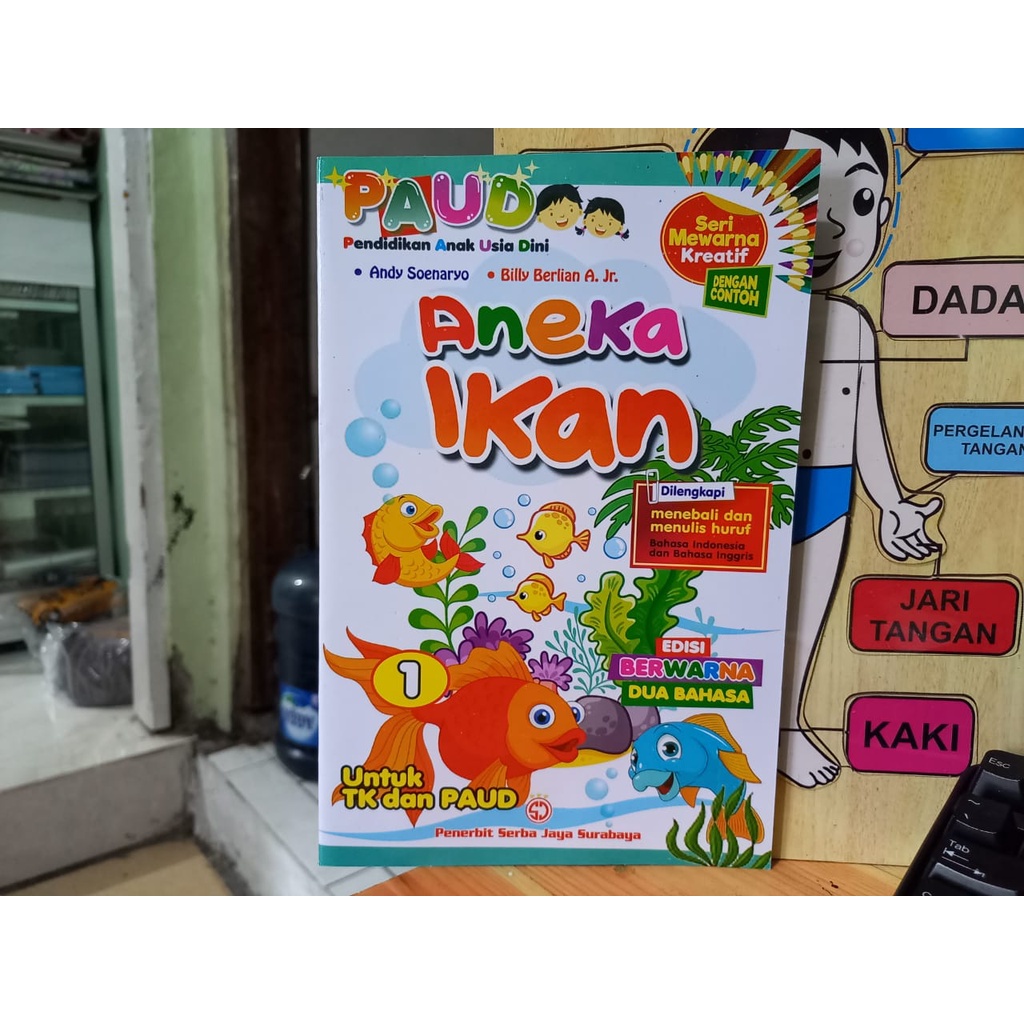 Jual Buku Paud Mewarnai Kreatif Aneka Ikan Menebali dan Menulis Huruf ...