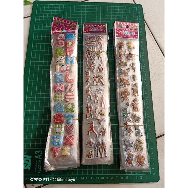 Jual 20 pcs sticker timbul panjang / stiker panjang / sticker karakter ...