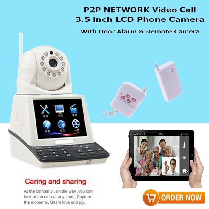 Jual P2P Network Camera Video Call Mobile LCD With Door Alarm Remote ...