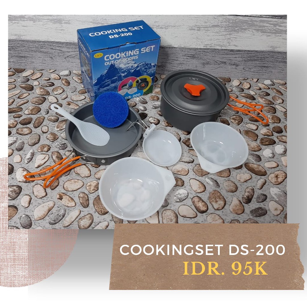 Jual Cooking Set DS 200 Nesting Alat Masak Camping Alat Masak Outdoor ...
