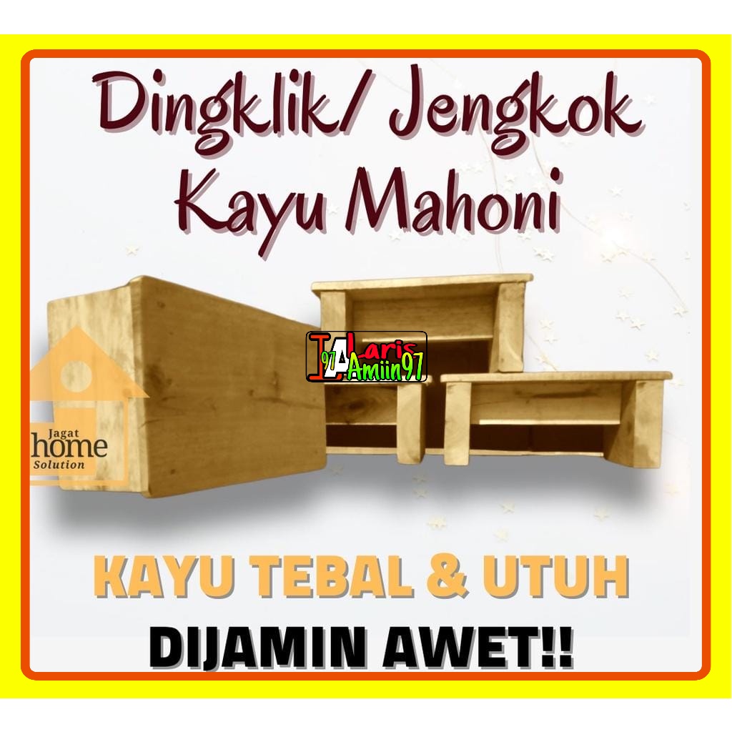 Jual Kursi Kotak Pendek Kayu / Dingklik Mini Kayu / Dingklik Kotak ...