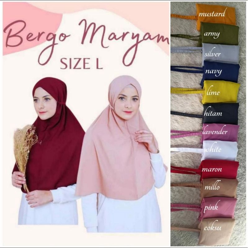 Jual ECER BERGO MARYAM SIZE L BERGO L BERGO DIAMON PREMIUM JAHIT TEPI ...