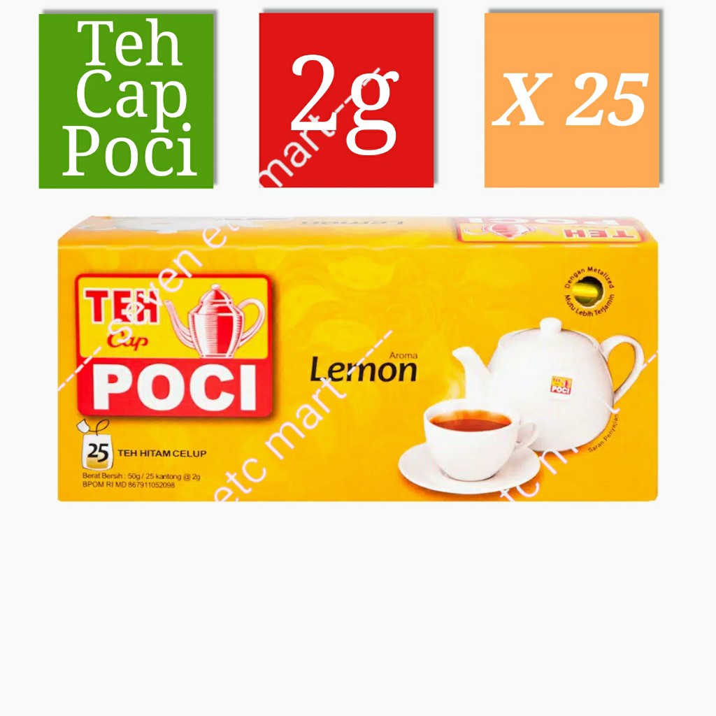 Jual Teh Cap Poci Aroma Lemon (Box 25pcs) | Shopee Indonesia