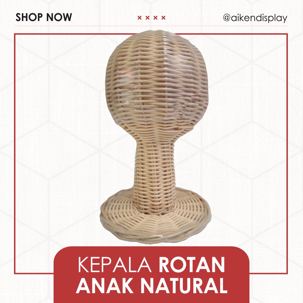 Jual Manekin Kepala Rotan Anak /patung kepala/display kalung/patung ...