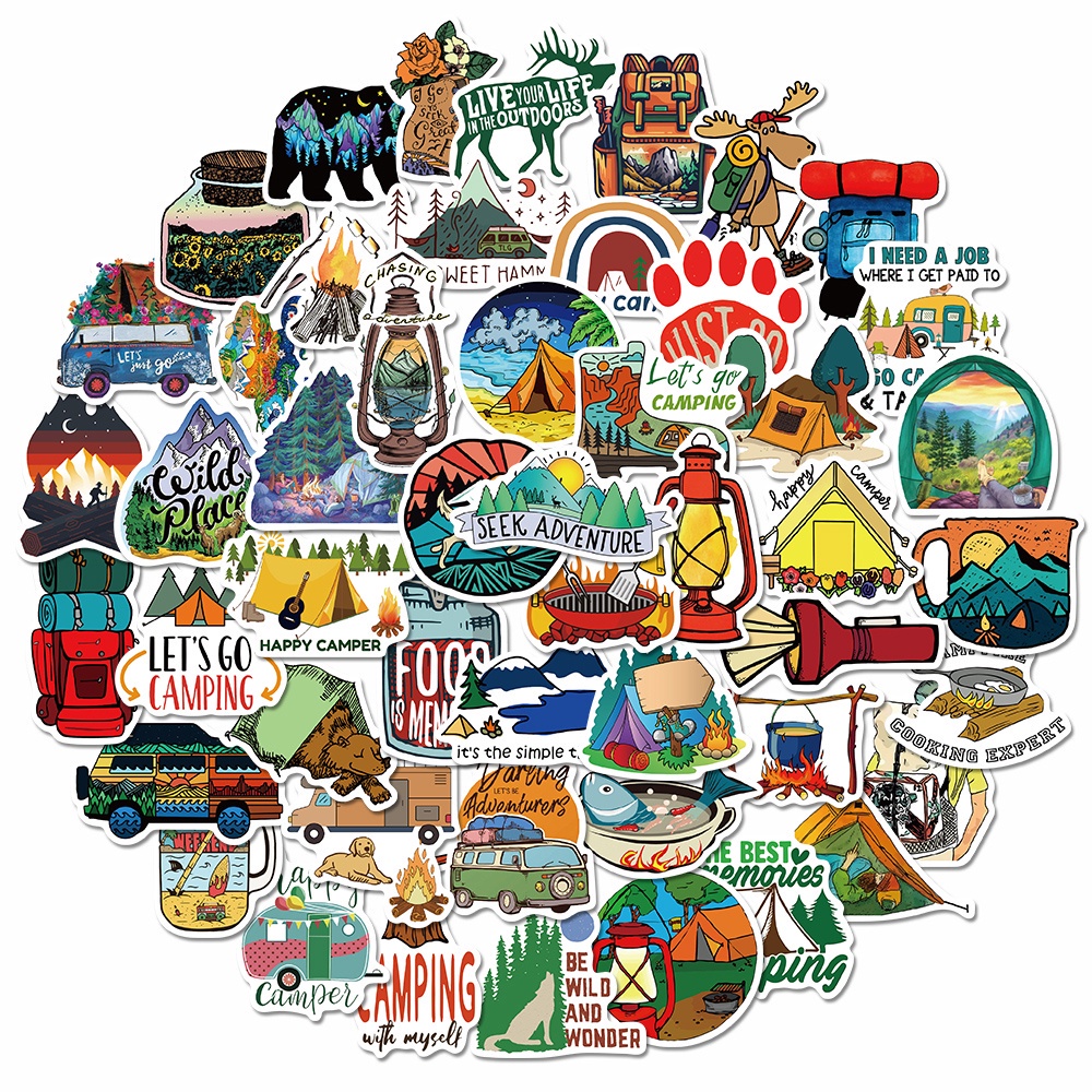 Jual Travel Adventure Camping Sticker Pack (50pcs) | Shopee Indonesia
