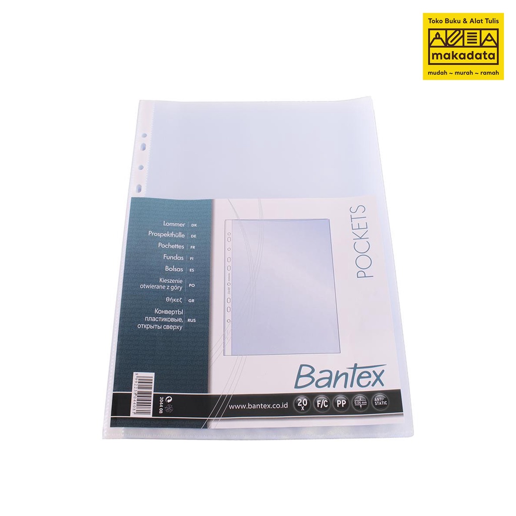 Jual REFILL POCKET CLEAR HOLDER BANTEX F4 2044 PLASTIK JERUK (ISI 20PCS ...