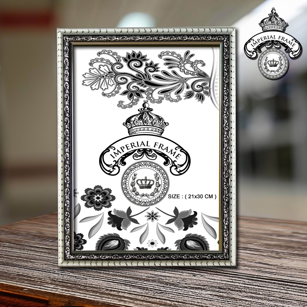 Jual Bingkai Frame Figura Foto Ijazah A4 ( 21x30 cm ) silver / gold ...