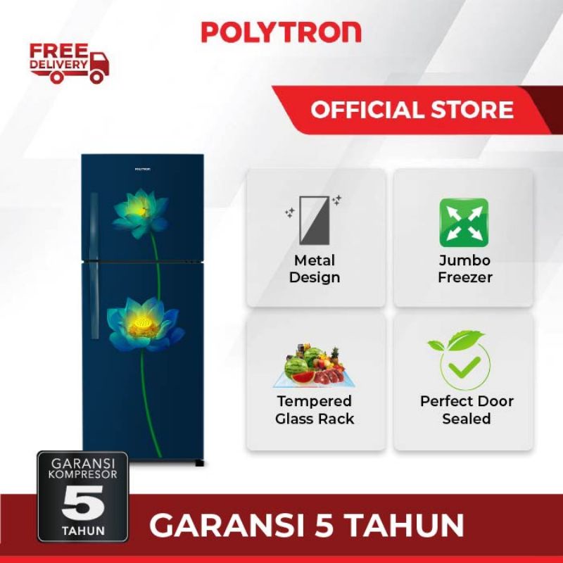 Jual POLYTRON KULKAS BEAUTY STEEL METAL DOOR 210L PRB217LB | Shopee ...