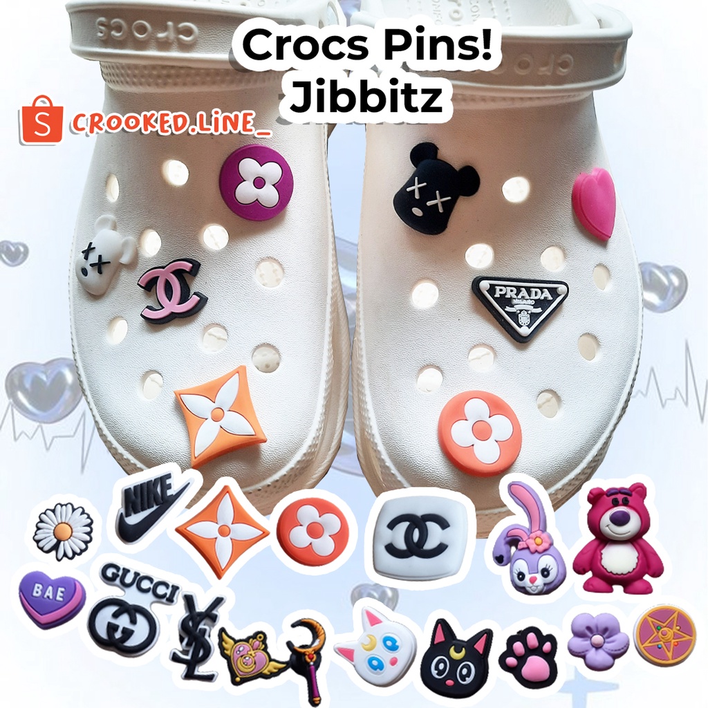 Jual CROCS CHARM PIN CHARMS PINS JIBBITZ CROCS CROOKED LINE | Shopee ...
