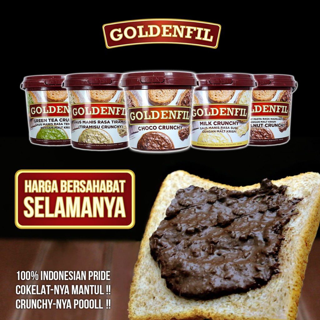 Jual Goldenfill 1kg Selai Roti Golden Fill Choco Crunchy Selai Coklat ...